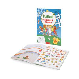 Tchibo - Buch &raquo;Fu&szlig;ball &ndash; Stickern & R&auml;tseln&laquo;