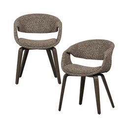 Tchibo - Woood Esszimmerstuhl mit Holzfu&szlig; &raquo;Yossi&laquo; - 57x57x78cm - braun - Holz / Polyester