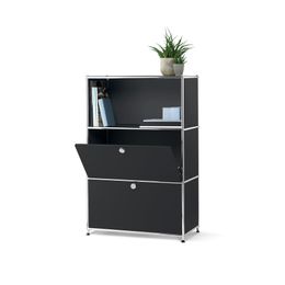 Tchibo - Metall-Regal mit 2 versetzbaren Klappf&auml;chern - 77x40x120,5cm - schwarz - Stahl / Metall / Kunststoff
