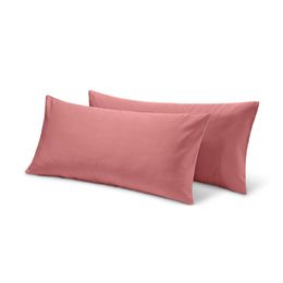 2 Tencel -Baumwoll-Kopfkissenbez&uuml;ge - ros&eacute;