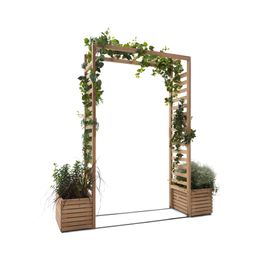 Tchibo - Rosenbogen mit Pflanzk&auml;sten - 200x50x210cm - silber - Holz / Stahl / Polyethylen
