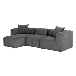 Tchibo - Ecksofa mit Longchair &raquo;Lenata&laquo; - 275x160x73cm - anthrazit - Polyester / Holz / Eichenholz