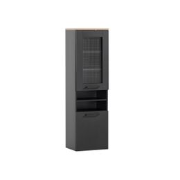 Tchibo - Hochschrank &raquo;Malte&laquo; - 40,5x32x138,5cm - schwarz - Holz / Glas / Metall