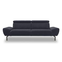 DOMO collection 2-Sitzer &raquo;Cabarini&laquo; - 216x96x83cm - dunkelblau - Polyester / Acryl / Holz