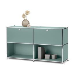 Tchibo - Sideboard Metall &raquo;Cn3&laquo; mit 2 versetzbaren Klappenf&auml;chern - 152x40x82,5cm - chrom - Stahl / Aluminium / Kunststoff