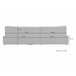 DOMO collection Ecksofa &raquo;Cesena&laquo; - 288x175x81cm - anthrazit -