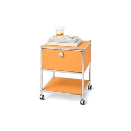 Tchibo - Beistelltisch mit Schublade Metall &raquo;Cn3&laquo; - 40x40x46,5cm - apricot - Stahl / Aluminium / Kunststoff