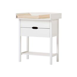 Hoppekids Wickelkommode &raquo;Isabella&laquo; mit Auflage - 79x68x104cm - wei&szlig; - Holz / Schaumstoff / Baumwolle