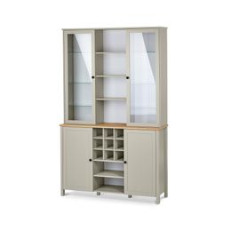 Tchibo - Buffet-Schrank mit Glast&uuml;ren und Stauraum - 130x41x208cm - schwarz - Holz / Echtholzfurnier / Glas