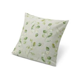 Tchibo - Dekokissen-Bezug mit Eukalyptus-Print - beige