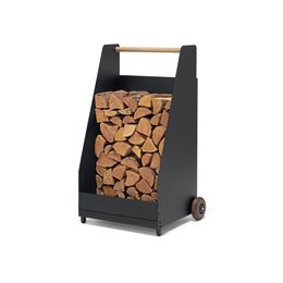 Tchibo - Kaminholz-Wagen - 56x41x95cm - schwarz - Stahl / Holz / Gummi