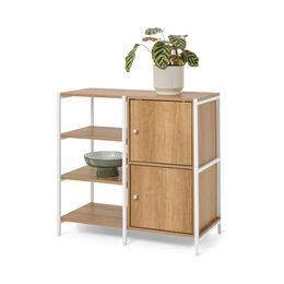 Tchibo - Kommode &raquo;Grade&laquo; mit offenen F&auml;chern und 2 T&uuml;ren - 80,3x40x76,8cm - silber - Holz / Stahl