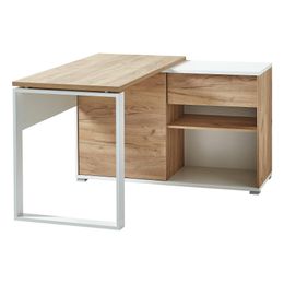 Tchibo - Eck-Schreibtisch &raquo;Lioni&laquo; - 120x117x75cm - braun - Holz / Metall