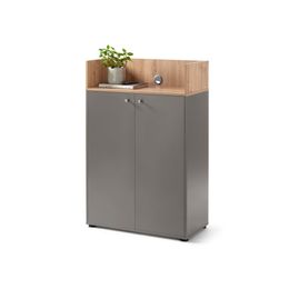 Tchibo - Highboard mit 2 T&uuml;ren - 80x40x120cm - braun - Holz / Metall / Kunststoff