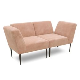 DOMO collection 2-Sitzer &raquo;Karlsborg&laquo; - 166x83x78cm - schwarz - Polyester / Holz / Vlies