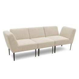 DOMO collection 3-Sitzer &raquo;Karlsborg&laquo; - 224x83x78cm - schwarz - Polyester / Holz / Vlies