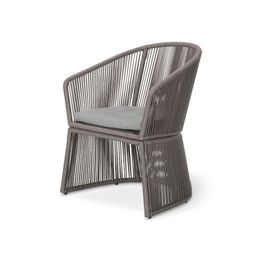 Tchibo - Dining-Sessel mit Textilgeflecht - 67x59x83cm - hellgrau - Stahl / Polyethylen / Polyester
