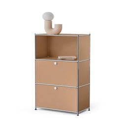 Tchibo - Metall-Kommode &raquo;Cn3&laquo; mit 2 versetzbaren Klappenf&auml;chern - 77x40x120,3cm - braun -