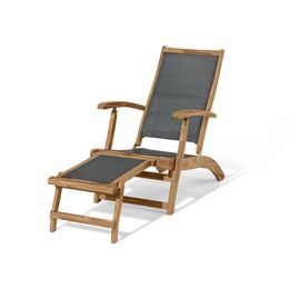Tchibo - Deckchair &raquo;Lenja&laquo; mit ausziehbarer Fu&szlig;lehne - 152,5x59x82cm - grau - Holz / Akazienholz / Stahl