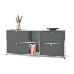 Tchibo - Sideboard Metall &raquo;Cn3&laquo; mit 4 Klappenf&auml;chern - 190x40x82,5cm - chrom - Stahl / Aluminium / Kunststoff