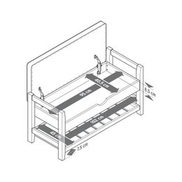 Tchibo - Sitzbank mit viel Stauraum - 106,5x45x54,5cm - grau -