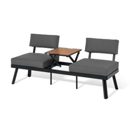 Tchibo - 2-in-1-Sofa-Liege mit hochklappbarem Mitteltisch - 185,5x70,5x78,5cm - schwarz - Aluminium / Polyester / Polypropylen