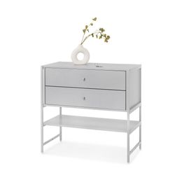 Tchibo - Kommode &raquo;Grade&laquo; mit 2 Schubladen - 80,3x40x76,8cm - silber - Holz / Stahl