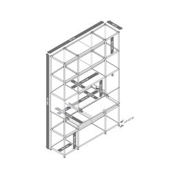 Tchibo - Hohes Glas-Metall-Regal &raquo;Cn3&laquo; - 151x40x195cm - chrom -