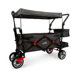 Small Foot Bollerwagen mit Dach und Regencover - dunkelgrau