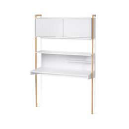 Tchibo - Schreibtisch-Regal - 114x52x180cm - braun - Holz / Aluminium / Eschen-Massivholz