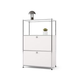 Tchibo - Kommode Metall &raquo;Cn3&laquo; mit 2 Klappenf&auml;chern - 77x40x120,5cm - chrom - Stahl / Stahl / Glas