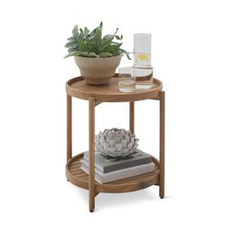 Tchibo - Garten-Beistelltisch mit abnehmbarem Tablett - 50x50x51cm - braun - Akazienholz / Stahl / Polypropylen