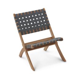 Tchibo - Zusammenklappbarer Gartensessel mit Gurtgeflecht - 55x74,5x77,7cm - grau - Akazienholz / Stahl / Polypropylen