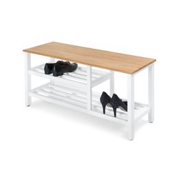 Tchibo - Schuhbank mit offenem Schuhfach - 100x35x45,5cm - wei&szlig; - Rubberwood-Holz