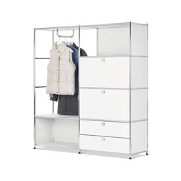 Tchibo - Garderobe Metall &raquo;Cn3&laquo; mit 2 Klappen und 2 Schubladen - 152x40x158,5cm - chrom - Stahl / Aluminium / Kunststoff
