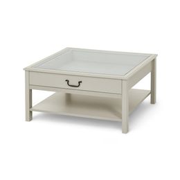 Tchibo - Couchtisch mit Glasplatte - 79,5x82x40cm - schwarz - Holz / Glas / Metall