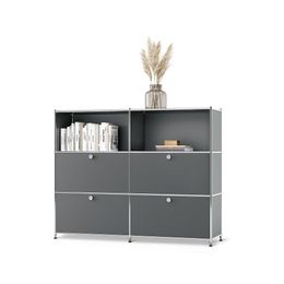 Tchibo - Kommode Metall &raquo;Cn3&laquo; mit versetzbaren Klappenf&auml;chern - 152x40x120,5cm - chrom - Stahl / Stahl / Aluminium