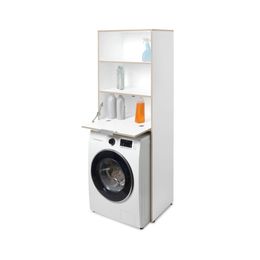 Tchibo - Waschmaschinenschrank - 65x47,5x185cm - silber - Holz / Aluminium