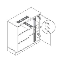 Tchibo - Bad-Sideboard - 80x33x88,5cm - wei&szlig; -