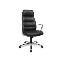 Tchibo - B&uuml;rostuhl &raquo;Chairman 70&laquo; - 64x63x112cm - silber - Leder / Kunstleder / Stahl