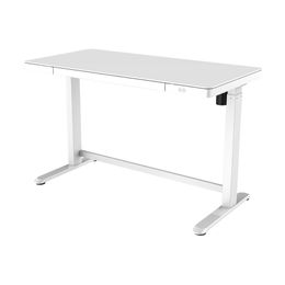 Medion h&ouml;henverstellbarer Schreibtisch - 120x60x72cm - wei&szlig; - Glas / Stahl
