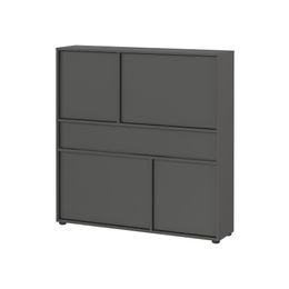 Tchibo - Ameca Mehrzweckschrank mit 4 T&uuml;ren und einer Schublade - 110x25x107cm - grau - Holz
