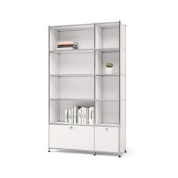 Tchibo - Regal Metall &raquo;Cn3&laquo; mit 2 Klappenf&auml;chern - 115x40x195cm - chrom - Stahl / Stahl / Aluminium