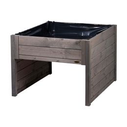 Tchibo - M&auml;hrobotergarage mit Pflanzkasten - 79x73x56cm - grau - Holz