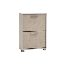 Tchibo - Schuhschrank &raquo;Edno&laquo; cremebeige mit Canasta-Dekor - 59,8x19,5x85,2cm - beige - Holz / Kunststoff / Metall