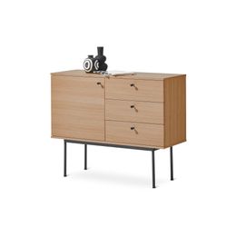 Tchibo - Konsole &raquo;Finnsbo&laquo; mit Schubladen - 100x38x81,5cm - schwarz - Holz / Echtholzfurnier / Stahl