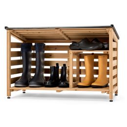 Tchibo - Outdoor-Schuhregal - 87,5x44x57,5cm - schwarz - Holz / Holz / Stahl