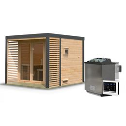 Karibu Hybrid Saunahaus &raquo;Alice 3&laquo; - anthrazit