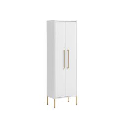 Tchibo - Highboard "Sarah" 450 - 46x30x154,5cm - wei&szlig; - Holz / Metall / Metall