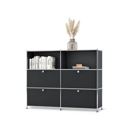 Tchibo - Kommode Metall &raquo;Cn3&laquo; mit versetzbaren Klappenf&auml;chern - 152x40x120,5cm - schwarz - Stahl / Stahl / Aluminium